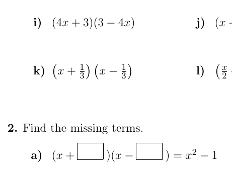 Identity (a+b)(a-b) worksheets (with solutions) | Teaching Resources