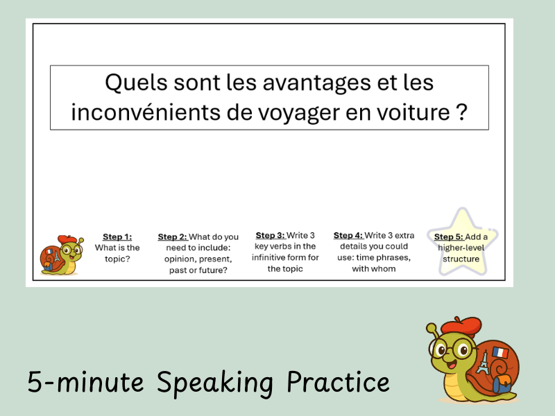 KS4 French GCSE (2024) Edexcel Higher 5-minute Speaking Practice ...