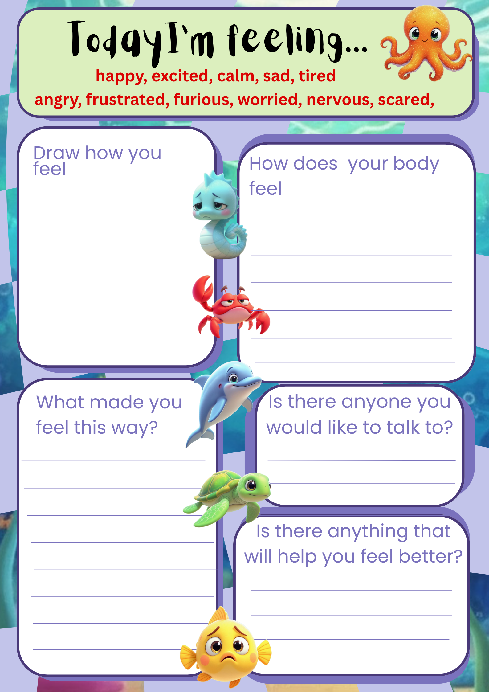 Ocean of Feelings - Emotions Regulation Intervention | Teaching Resources