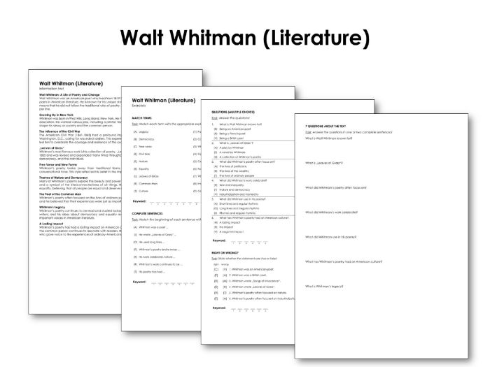Walt Whitman (Literature) | Teaching Resources