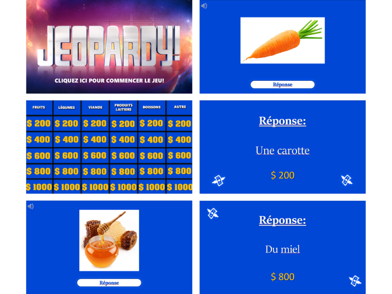 French Jeopardy PPT Game - Vocabulaire : LA NOURRITURE - Food ...
