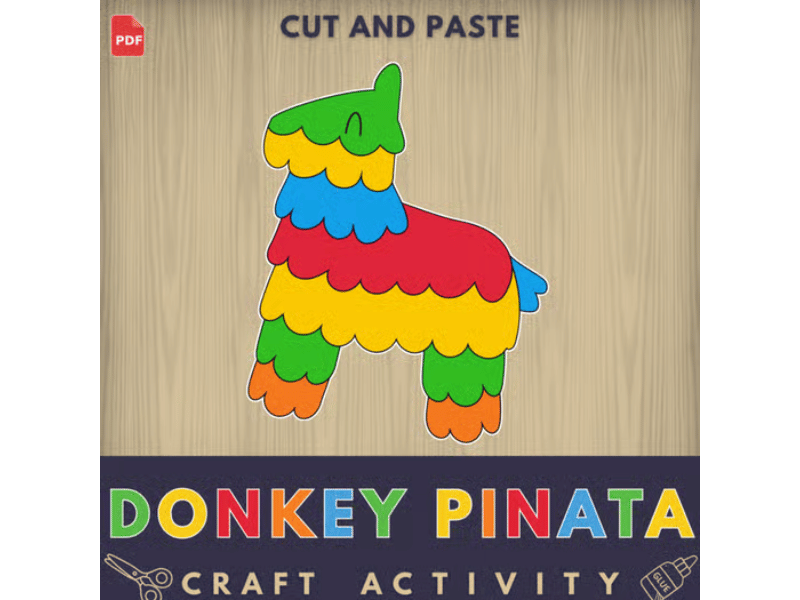 Donkey Piñata Craft Activity | Build a Pinata | Color, Cut and Paste ...