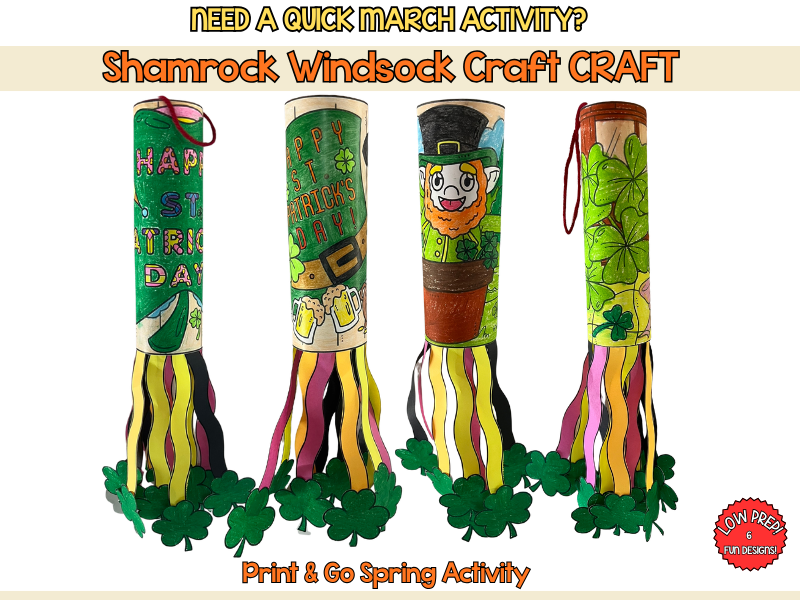 St. Patrick's Day Shamrock Windsock Craft Activity | Teaching Resources