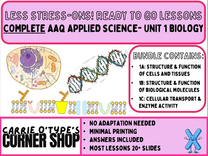 Unit 1: Principles and Application of Biology FULL UNIT - AAQ Pearson Applied Science | Teaching ...