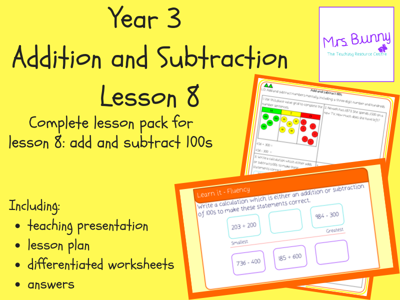 Year 3 Addition And Subtraction Week 2 Teaching Resources