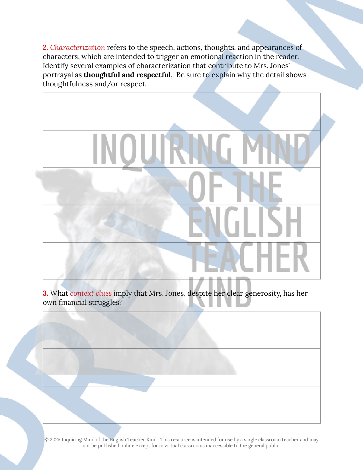 "Thank You, Ma'am" by Langston Hughes Literary Craft Analysis Activity ...