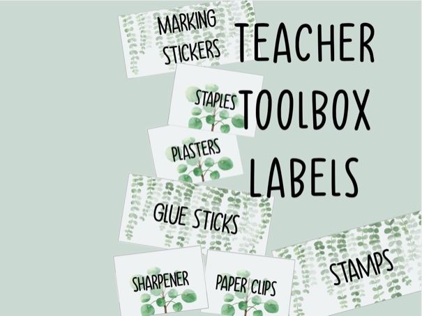 Boho Plants Teacher Toolbox Labels (Editable Version Included ...