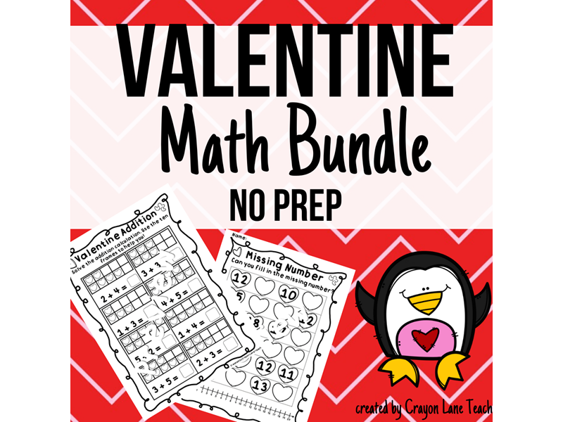Valentines Numeracy Bundle Addition & Subtraction Counting Number ...