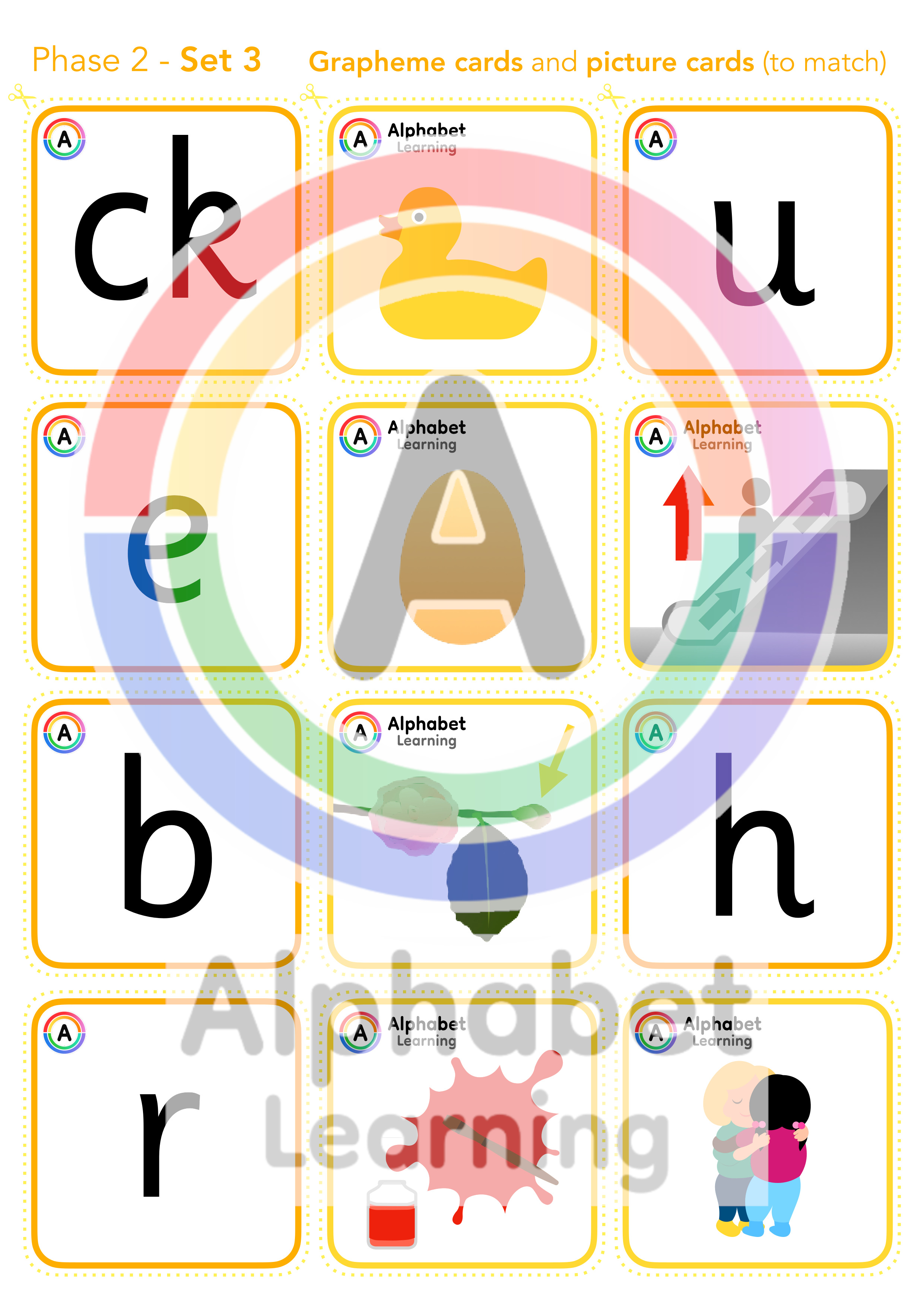 Phase 2 Grapheme/Picture Match (x4 Sets) | Teaching Resources