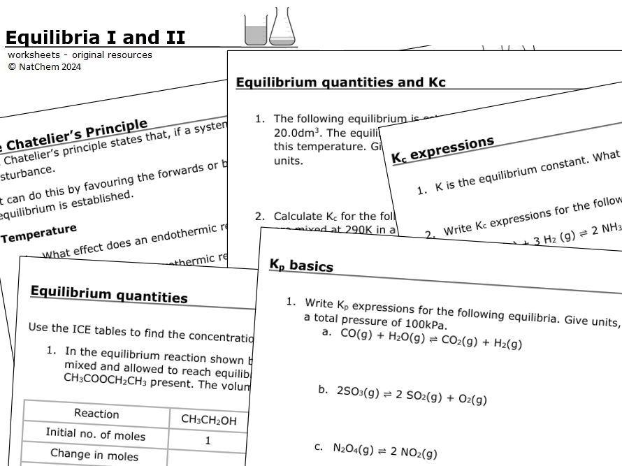 Edexcel A-level chemistry Equilibria I and II worksheets | Teaching ...