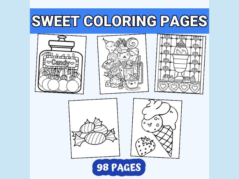 Delicious Sweets: Printable Coloring Pages for All Ages | Teaching ...