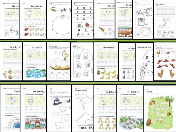 A–Z Alphabet Tracing and Coloring Worksheets | Preschool & Kindergarten ...