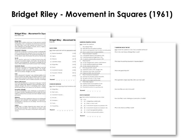 Bridget Riley - Movement in Squares (1961) | Teaching Resources