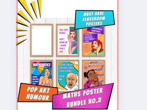6 Funny Maths Posters Bundle 2 | Pop Art | KS3 KS4 Classroom Displays ...