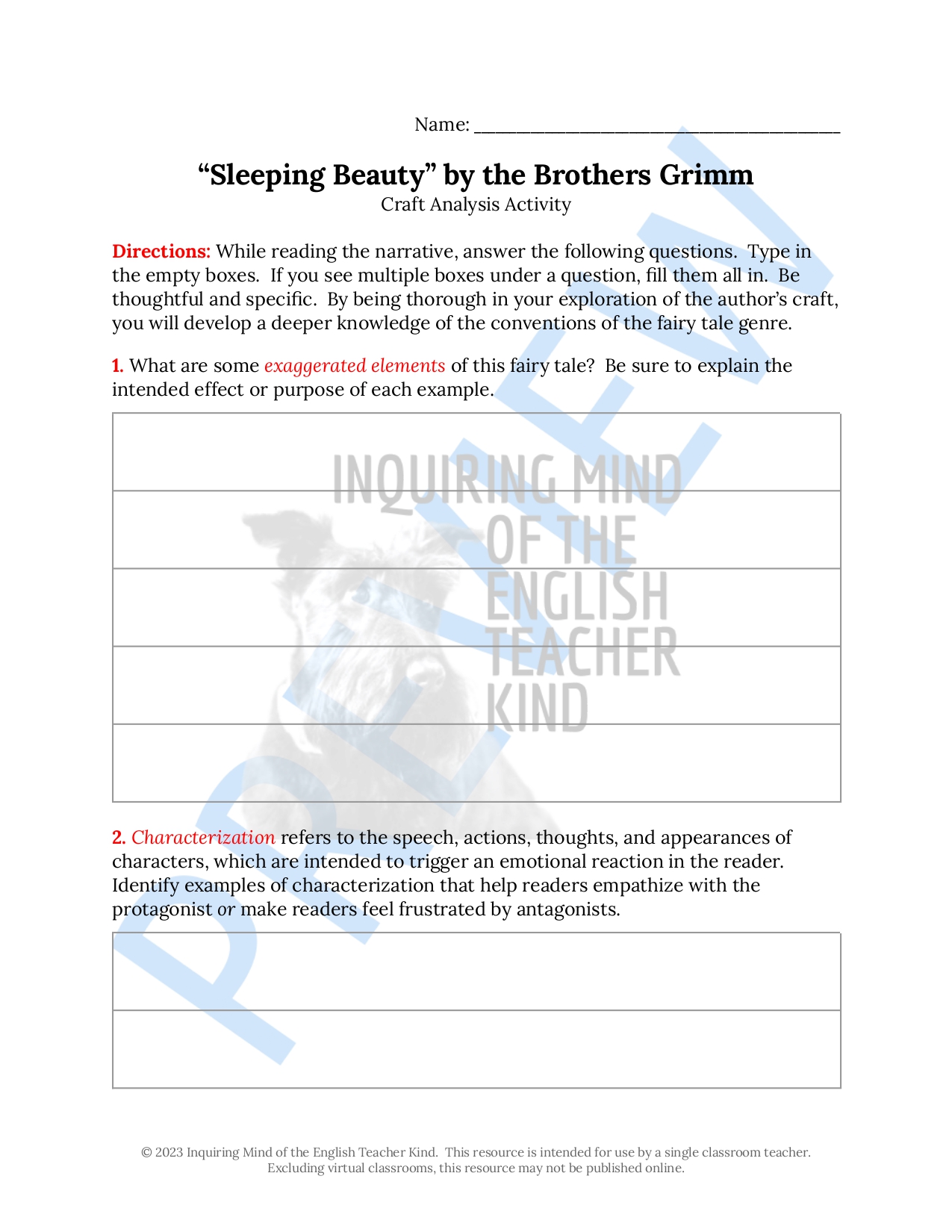 Creative Writing Unit Plan for Modified and Modern Fairy Tales ...