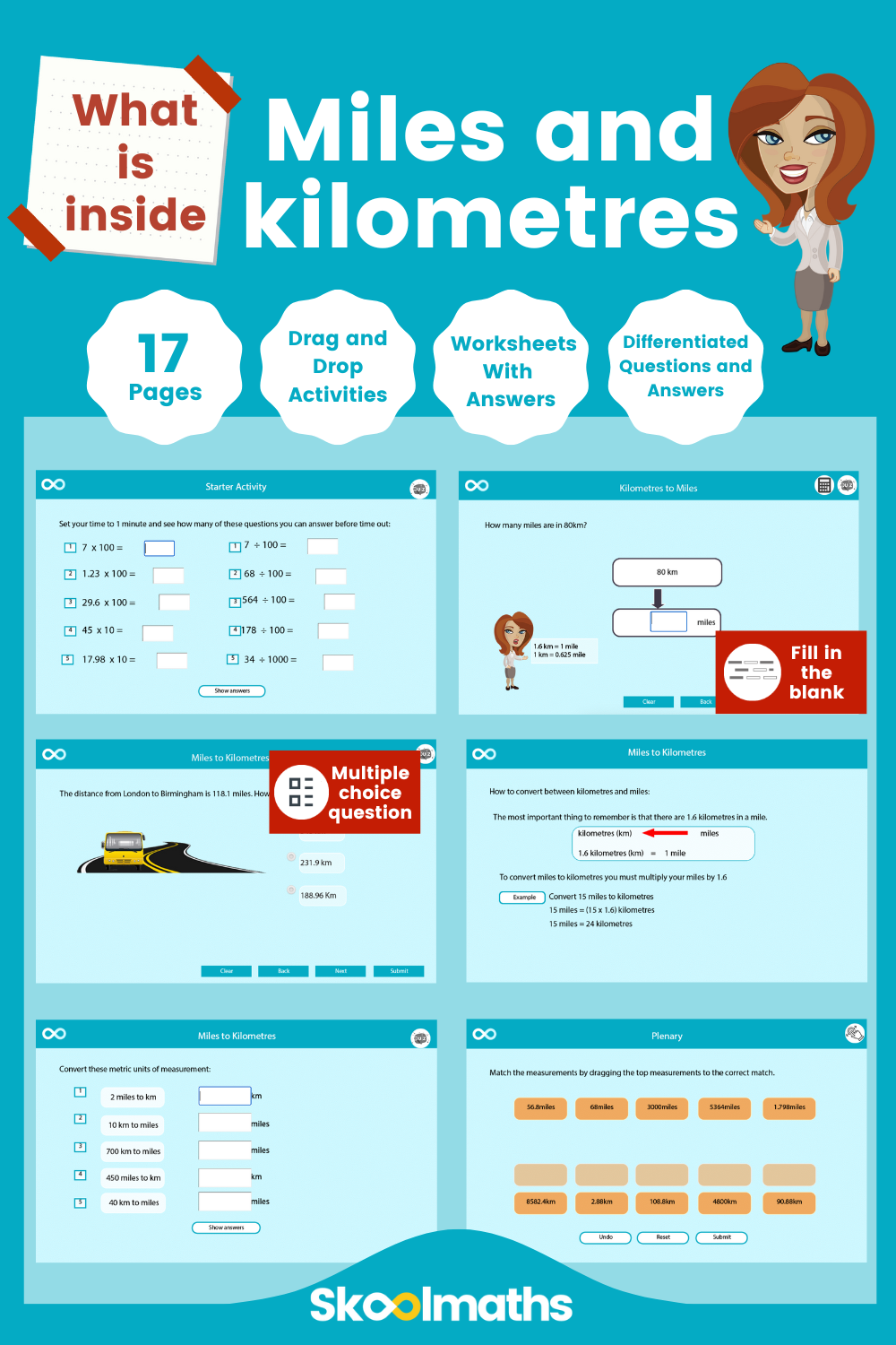 Converting Miles And Kilometres Digital Lesson And Activities For Year