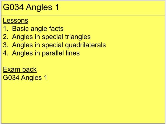 G034 Angles 1 | Teaching Resources