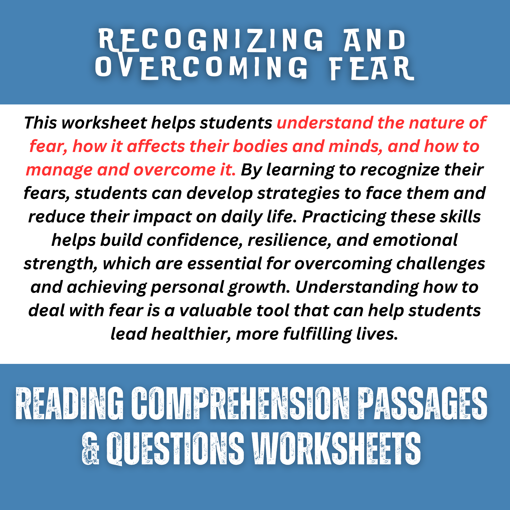 Recognizing and Overcoming Fear -Psychology and Human Behavior Reading ...