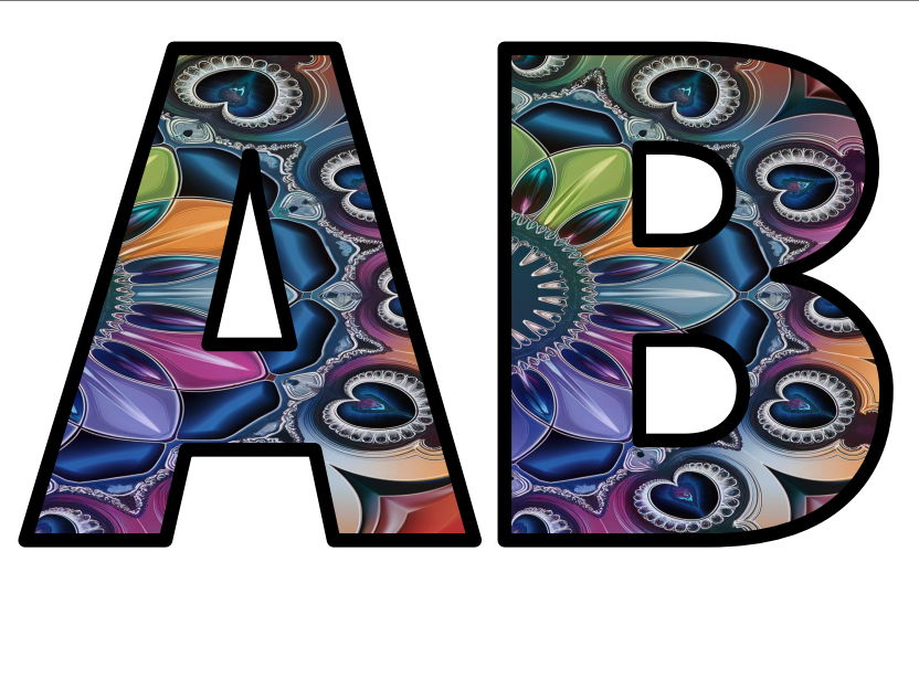 Beautiful Rainbow Mandela Lettering Set Display Title Letters Numbers ...