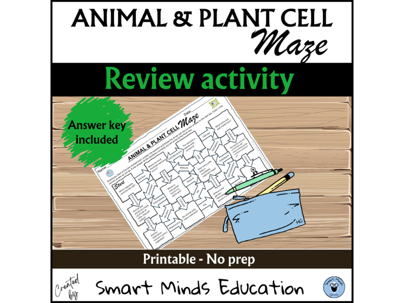 ANIMAL AND PLANT CELL MAZE ACTIVITY | CELL STRUCTURE REVIEW WORKSHEET ...