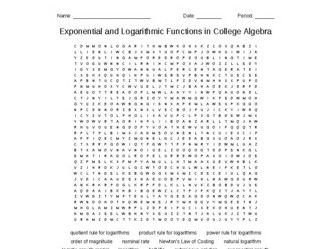 Exponential and Logarithmic Functions in College Algebra Vocabulary ...