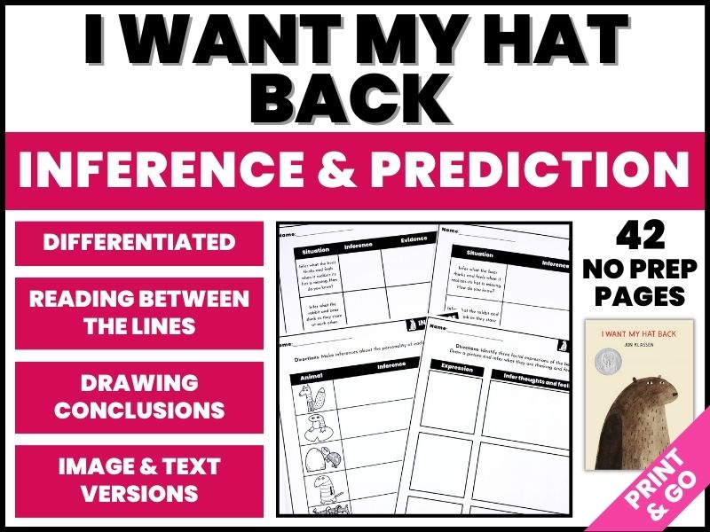 I Want My Hat Back Inference and Prediction Activities and Graphic ...
