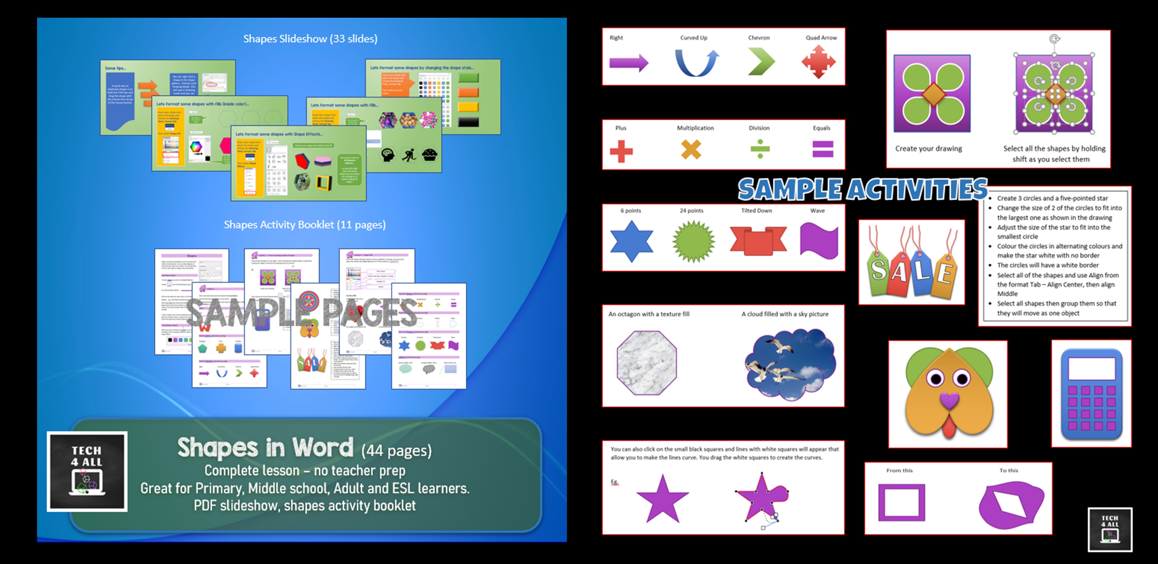 Shapes In Microsoft Word Teaching Resources