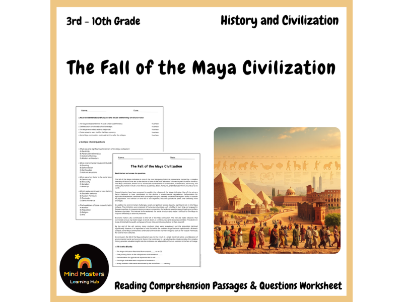 The Fall of the Maya Civilization Reading Comprehension Passages ...