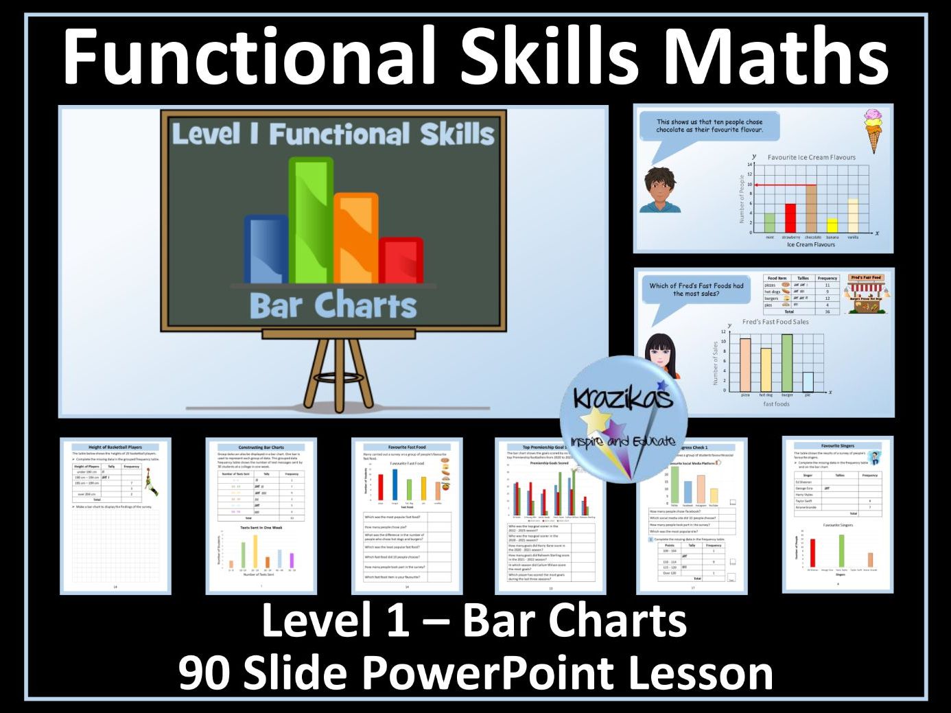 Bar Charts - Statistics - Level 1 Functional Skills Maths | Teaching ...