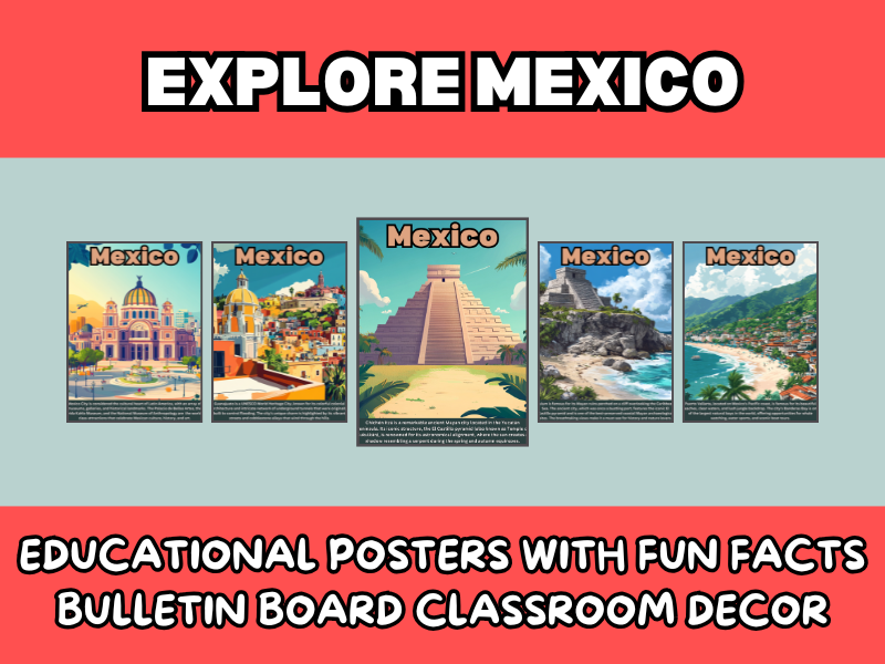 Explore Mexico – Educational Posters with Fun Facts | Bulletin Board ...