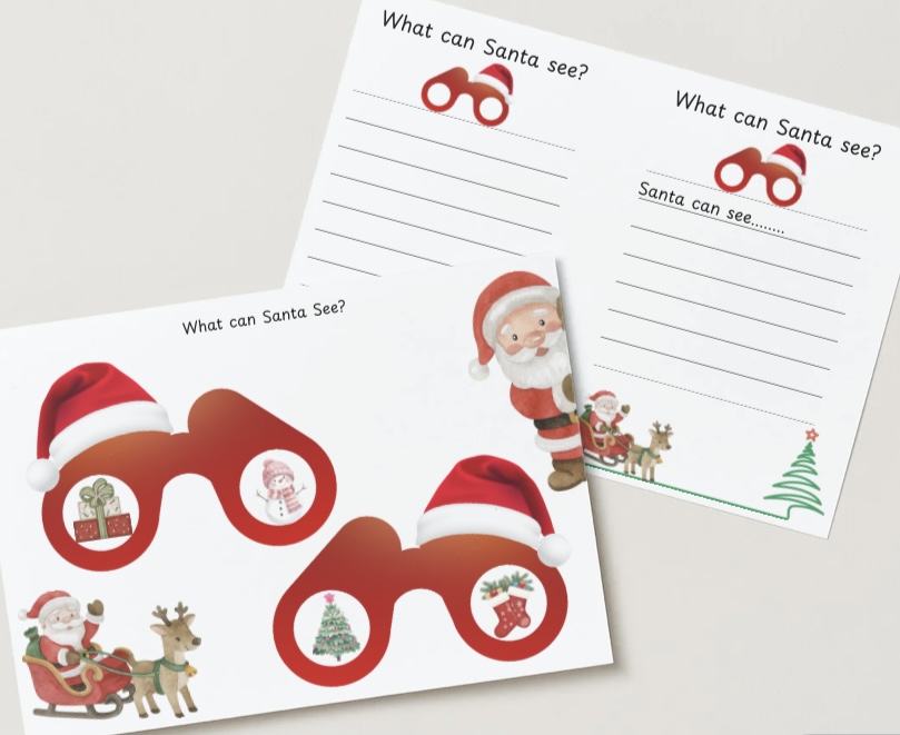 What can Santa see phase 4 and 5 writing | Teaching Resources
