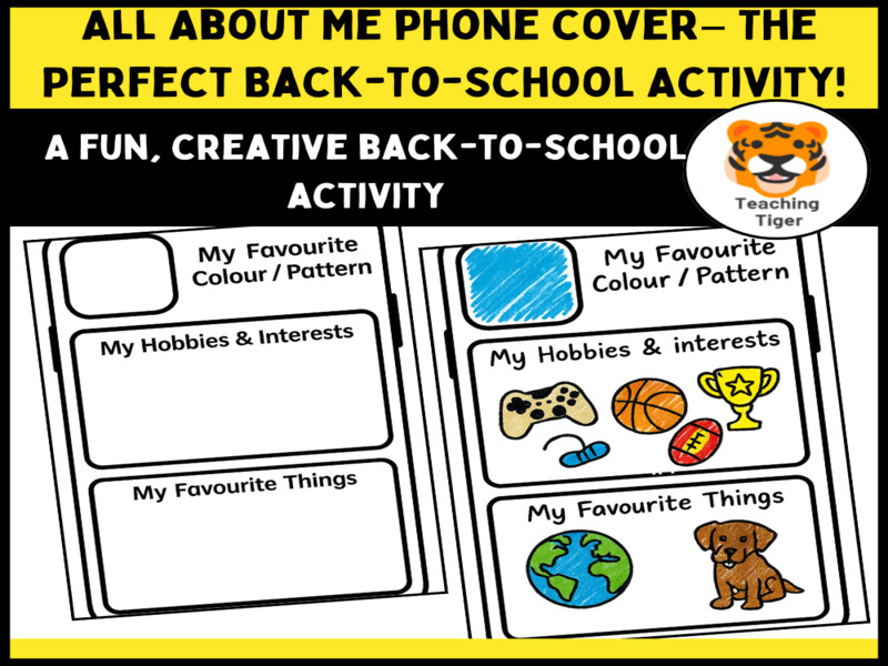 All About Me Phone Cover Activity | Back to School Icebreaker & Getting ...