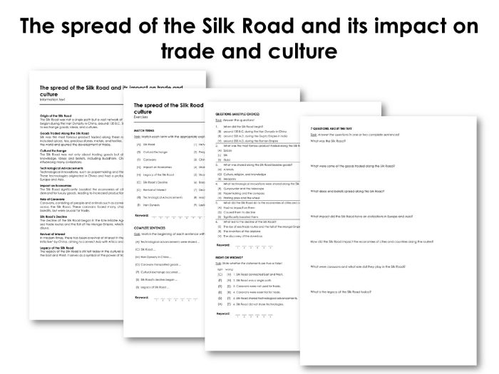 The spread of the Silk Road and its impact on trade and culture ...