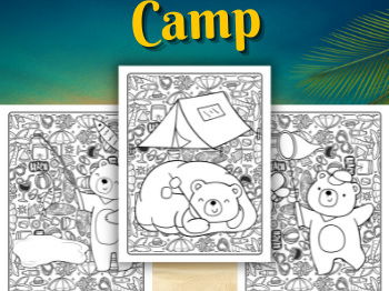 Bear Summer Camp Coloring Pages – 11 Printable Fun Activity Sheets ...
