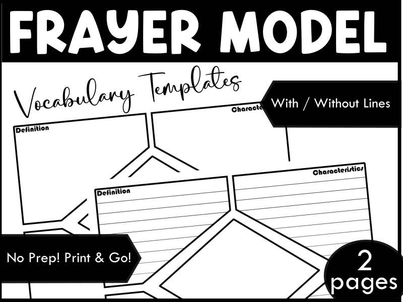 Frayer Model Vocabulary Templates - Printable - | Teaching Resources