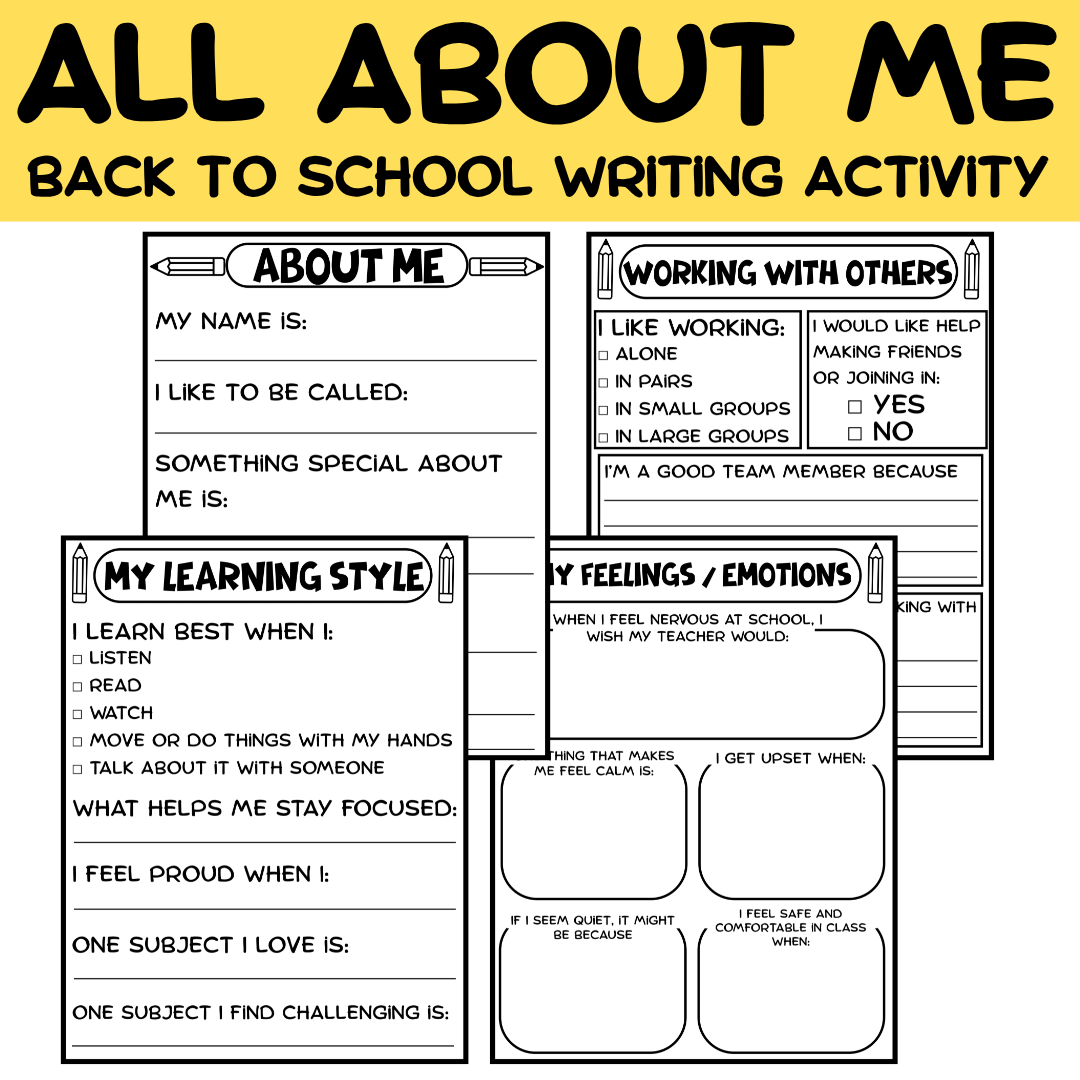 What I Want My Teacher to Know | Back to School Writing Activities ...