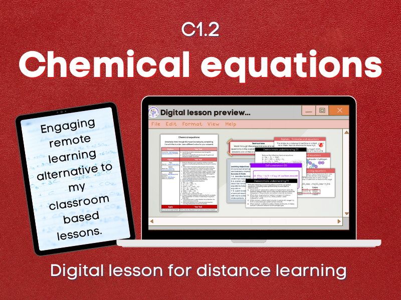 Chemical equations Distance learning | Teaching Resources