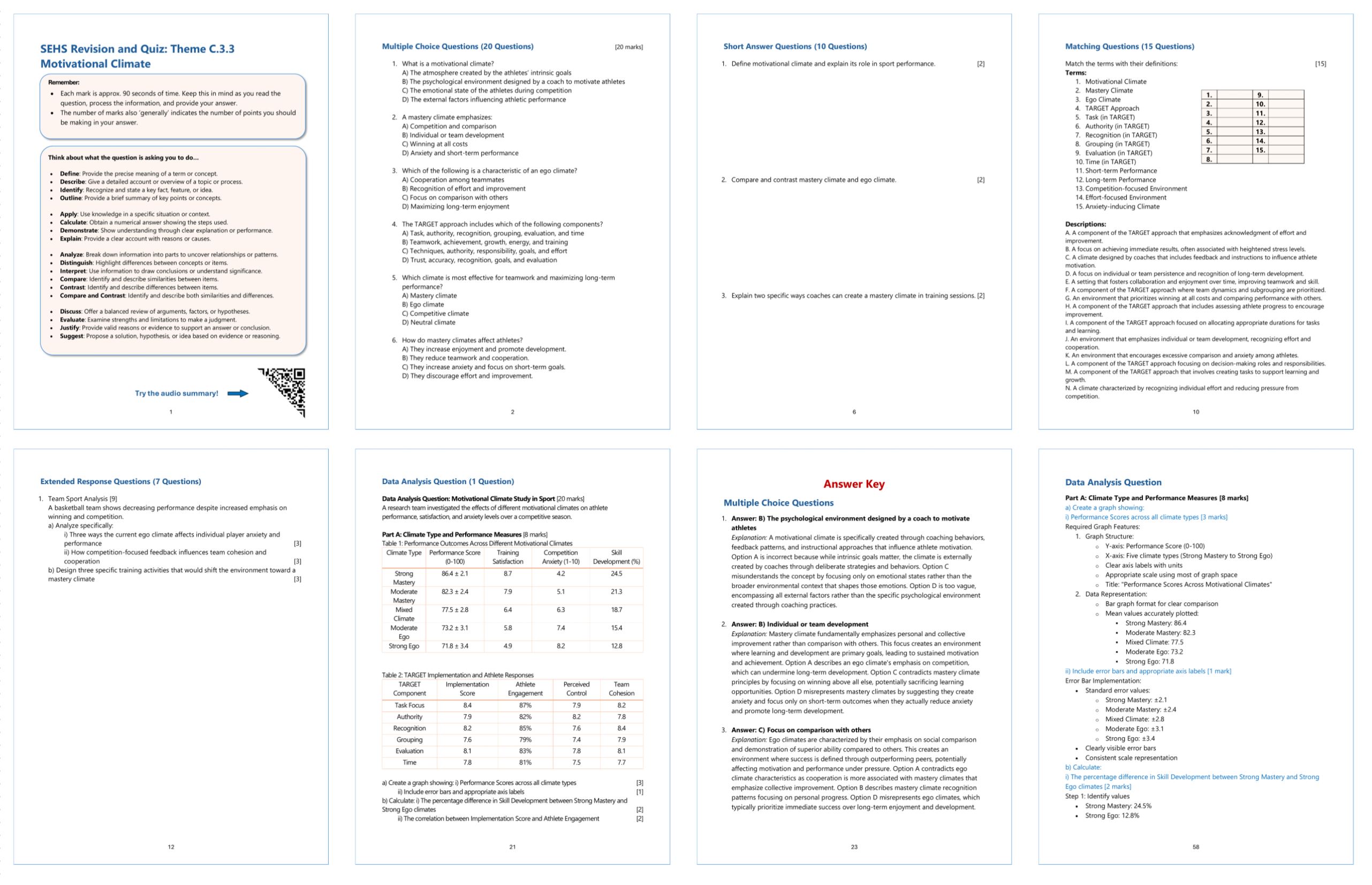 IB DP Sports Science (SEHS): C3.3 Motivational Climate – Quiz ...