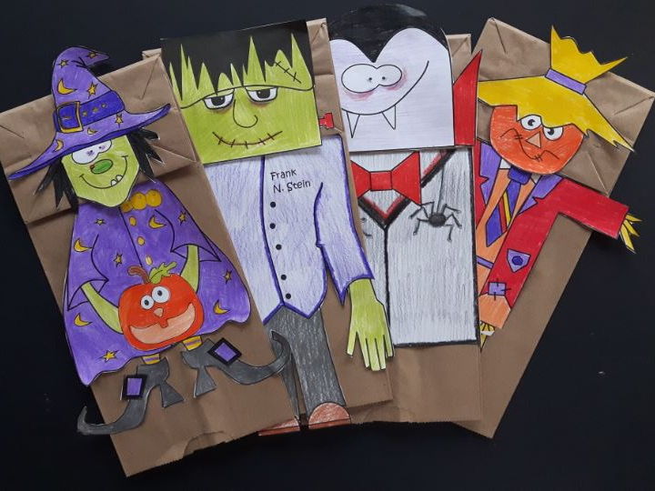 Hallowe'en Creatures Paper Bag Puppets | Teaching Resources