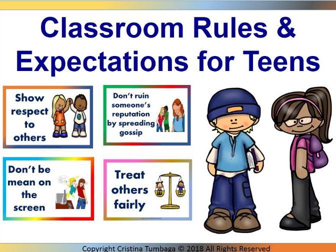 Classroom Rules And Expectations For Teens Teaching Resources