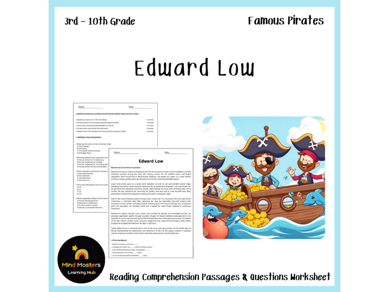 Edward Low Reading Comprehension Passages & Questions Worksheets ...