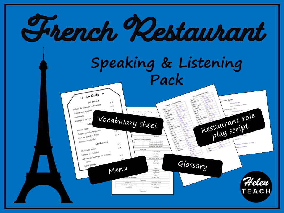 French Restaurant Role Play Pack With Script | Teaching Resources