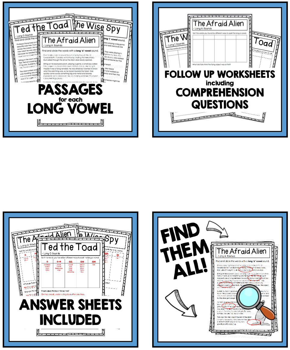 Long Vowels A E I O U Phonics Reading Passages Sort Explicit Long Vowels A E I O U Phonics Reading Passages Sort Explicit