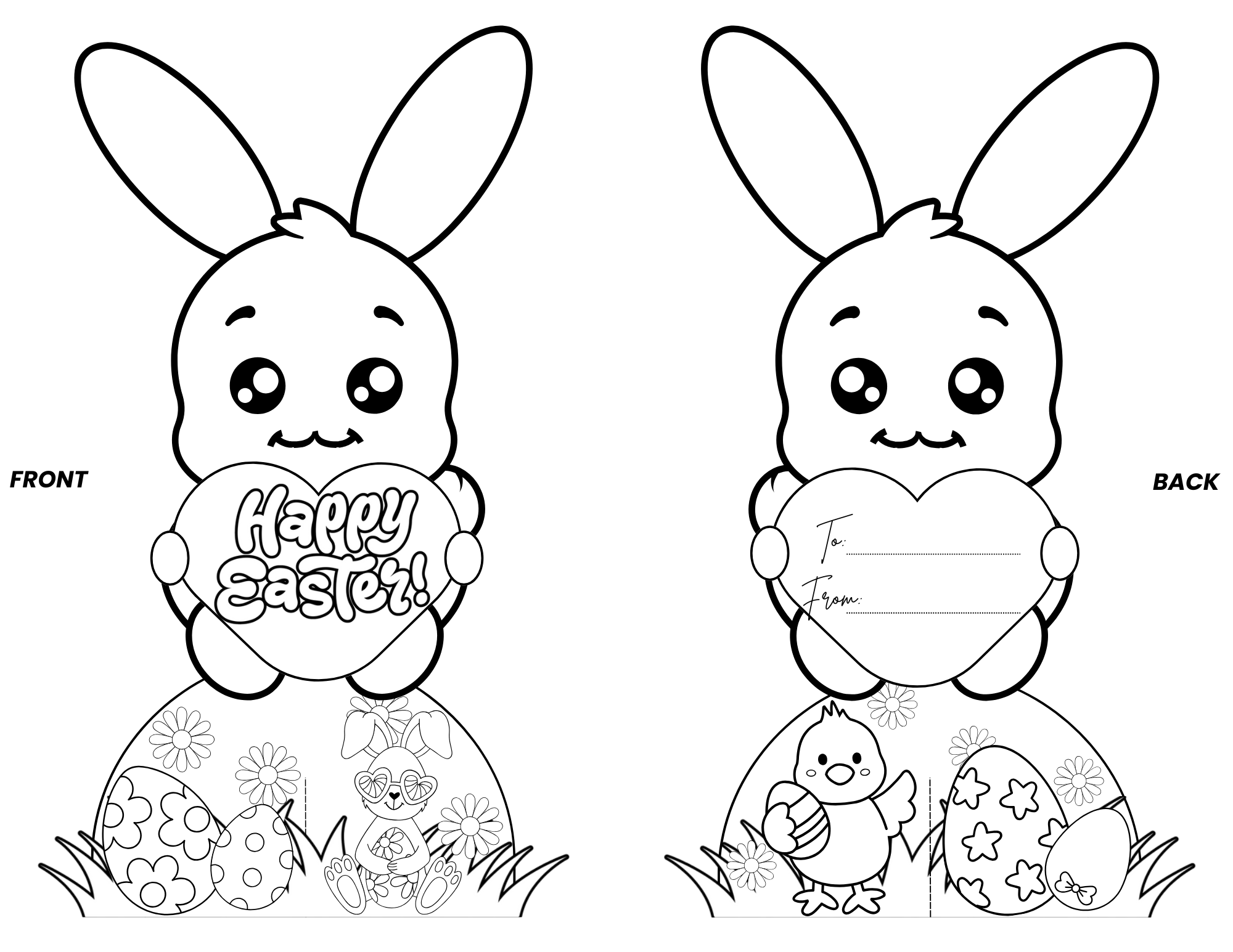 3D Easter Card Stand to Color – Printable Easter Craft Activity for ...