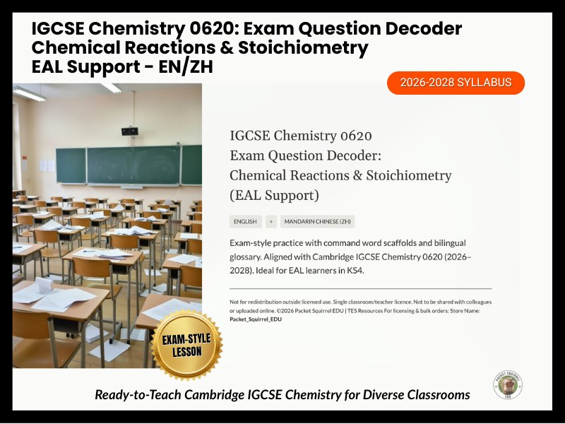 IGCSE 0620 EN/ZH Exam Question Decoder EAL Reactions & Stoichiometry ...