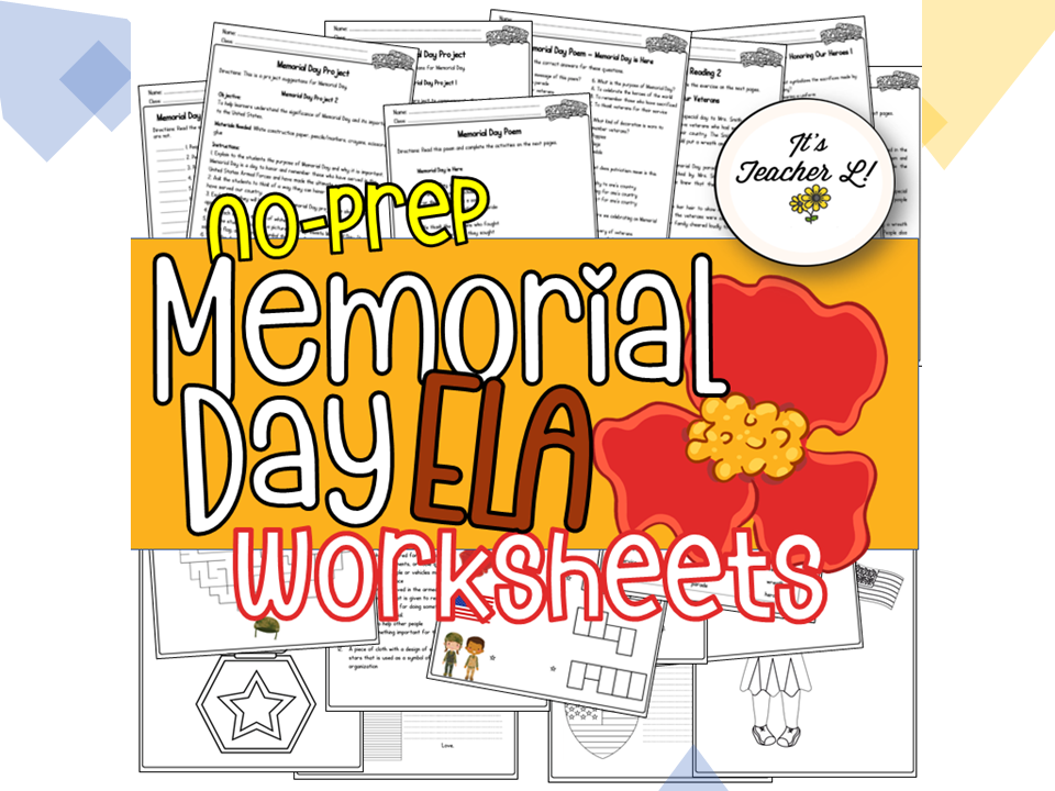 Memorial Day No-Prep ELA Worksheets | Teaching Resources