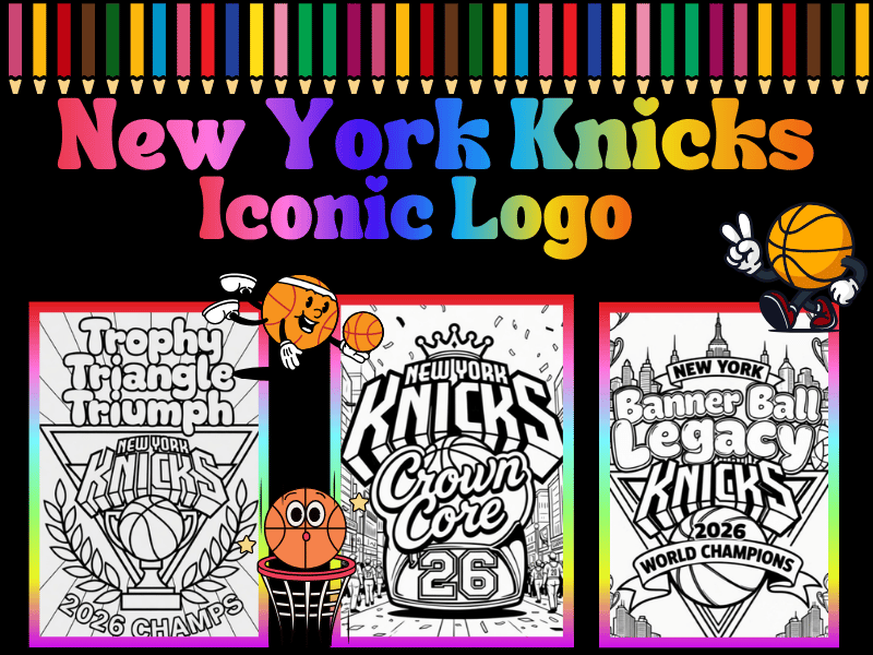 New York Knicks NBA Champions 2026 Coloring Pages | Iconic Logo NO PREP ...