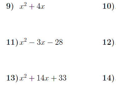 Factorising quadratic expressions with a=1 worksheet no 2 (with ...