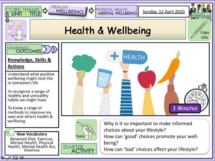 Health & Wellbeing PSHE Lesson | Teaching Resources