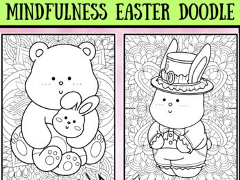 Easter Doodle Coloring Pages | 22 Mindfulness Coloring Sheets | Spring ...
